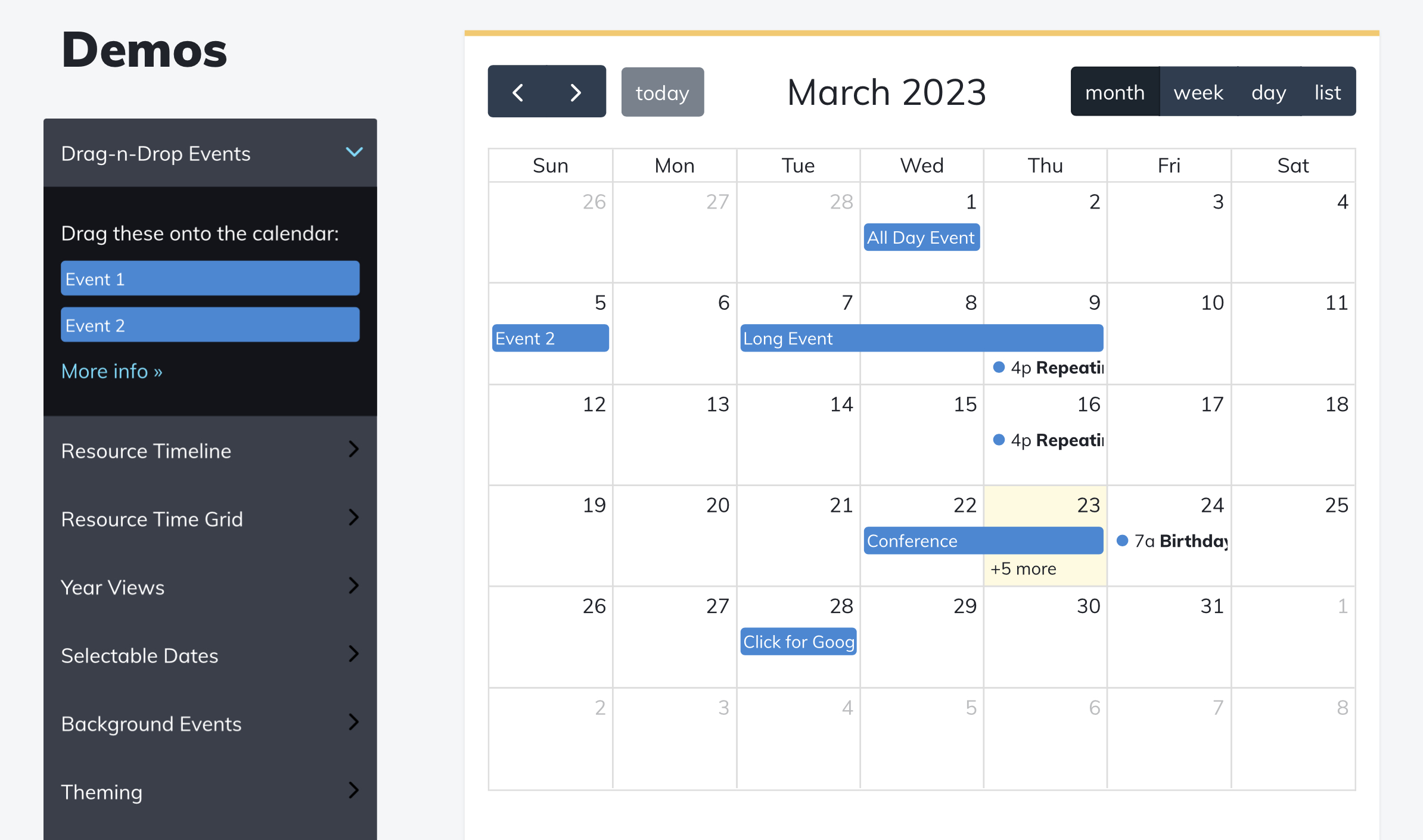 FullCalendar v6 をカスタマイズする - Eyes, JAPAN Blog